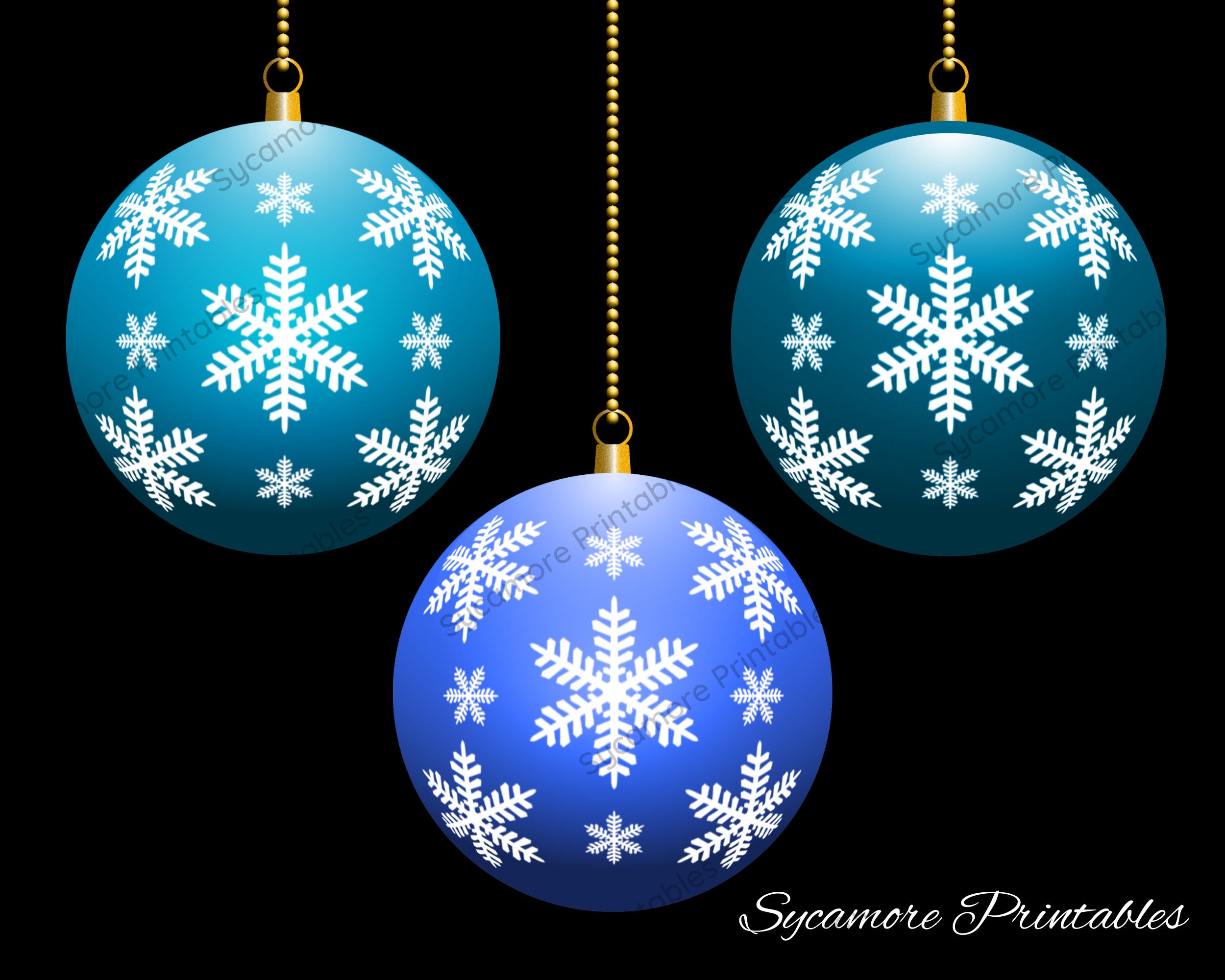 Christmas Baubles Clipart, Christmas Graphics, Snowflake Clipart ...