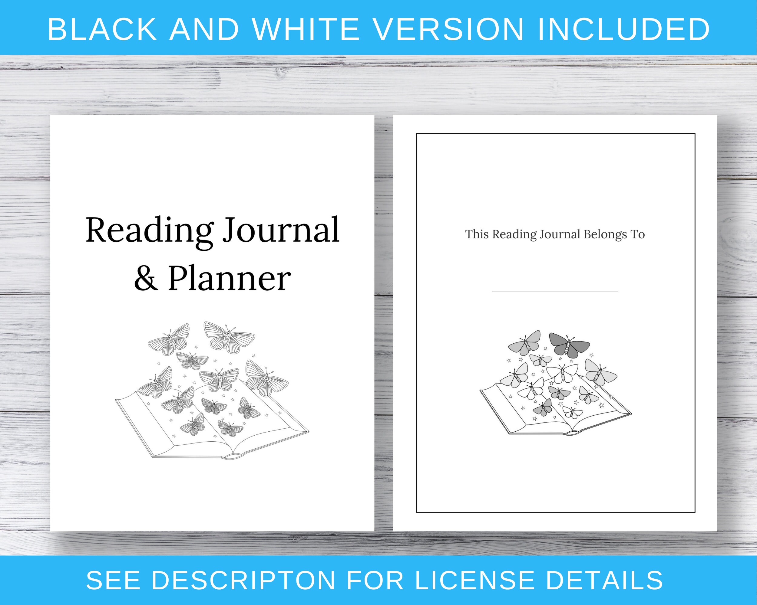 Canva Reading Journal Templates, Commercial PLR License, US Letter, A4 ...
