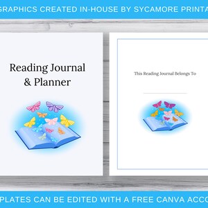 Canva Reading Journal Templates, Commercial PLR License, US Letter, A4 ...