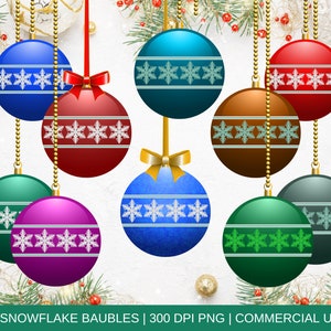 Christmas Bauble Clipart, Christmas Graphics, Snowflake Bauble Clipart ...