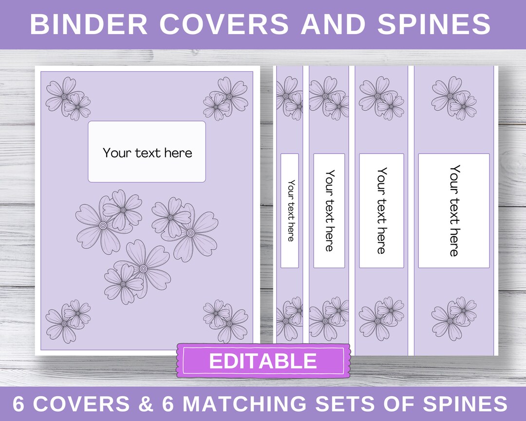 Floral Binder Covers and Spines, Editable in Canva, Printable Binder ...