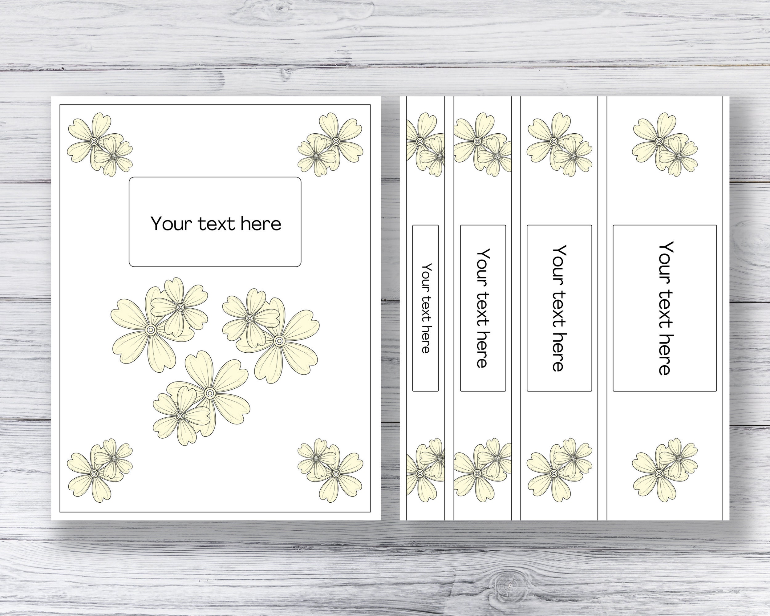 Floral Binder Covers and Spines, Editable in Canva, Printable Binder ...