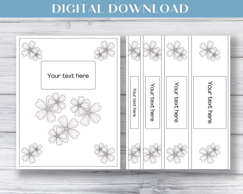 Floral Binder Covers and Spines Editable in Canva Printable - Etsy