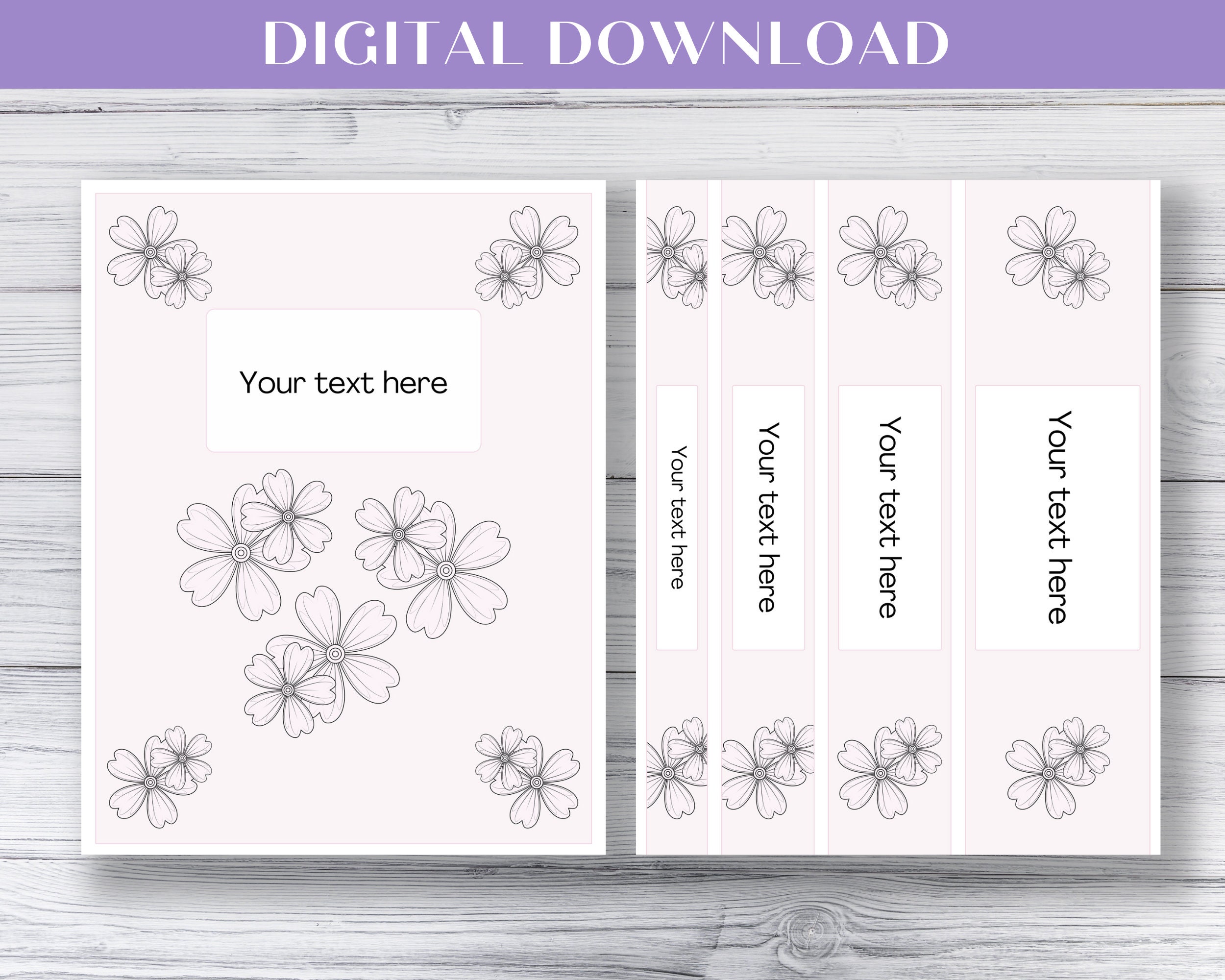 Floral Binder Covers and Spines, Editable in Canva, Printable Binder ...