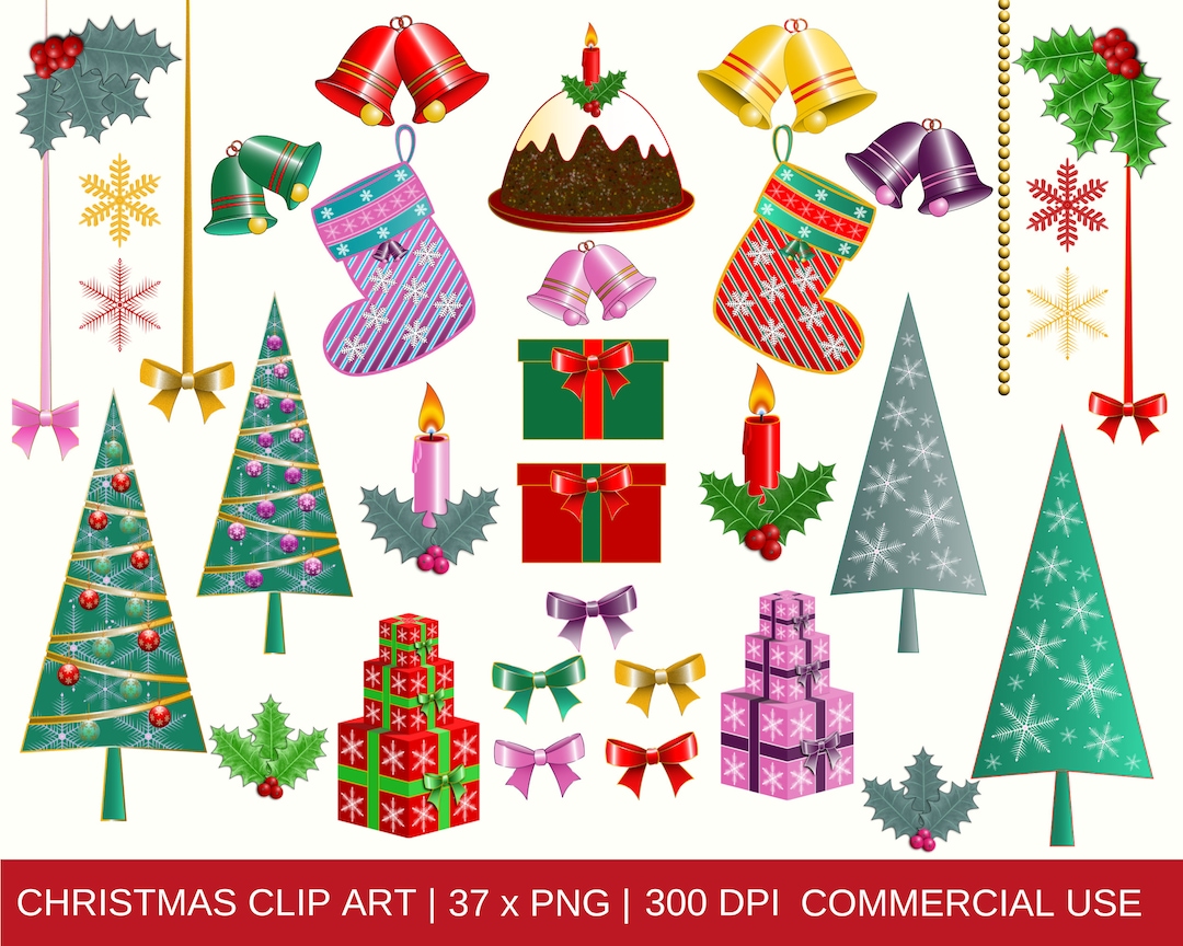 Christmas Clip Art, Christmas Graphics, Commercial Use, Christmas Tree ...