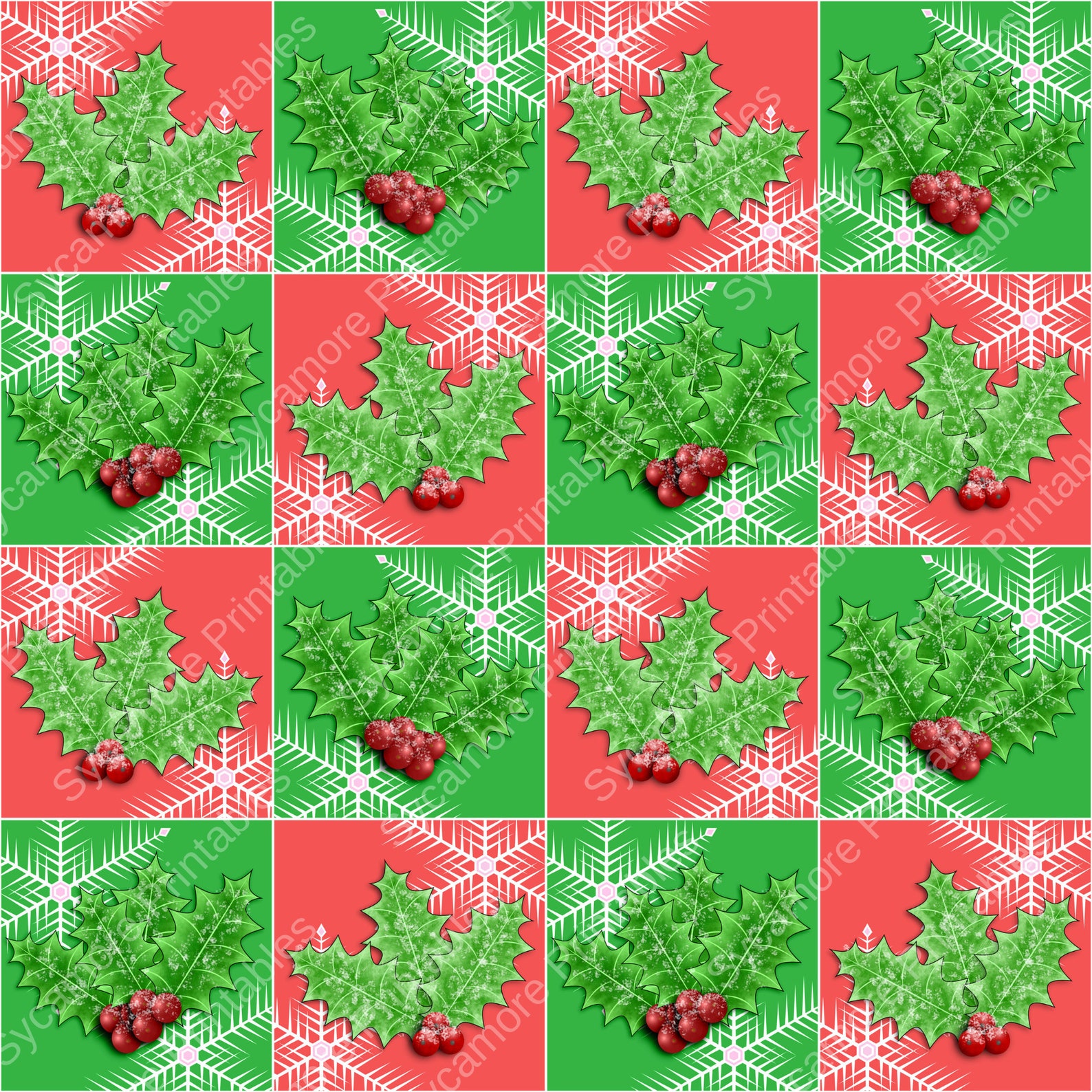 Seamless Christmas Digital Paper Pack, Christmas Holiday Patterns ...