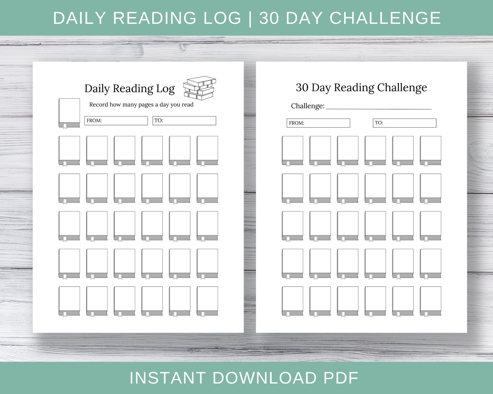 Printable Reading Challenges, US Letter, A4, Reading Tracker, 100 Books ...