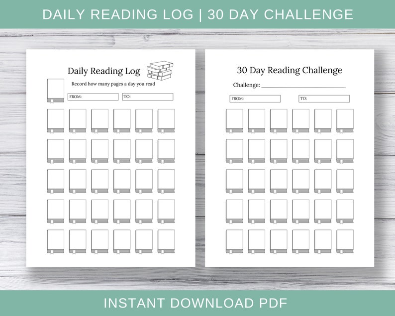 Printable Reading Challenges, US Letter, A4, Reading Tracker, 100 Books ...