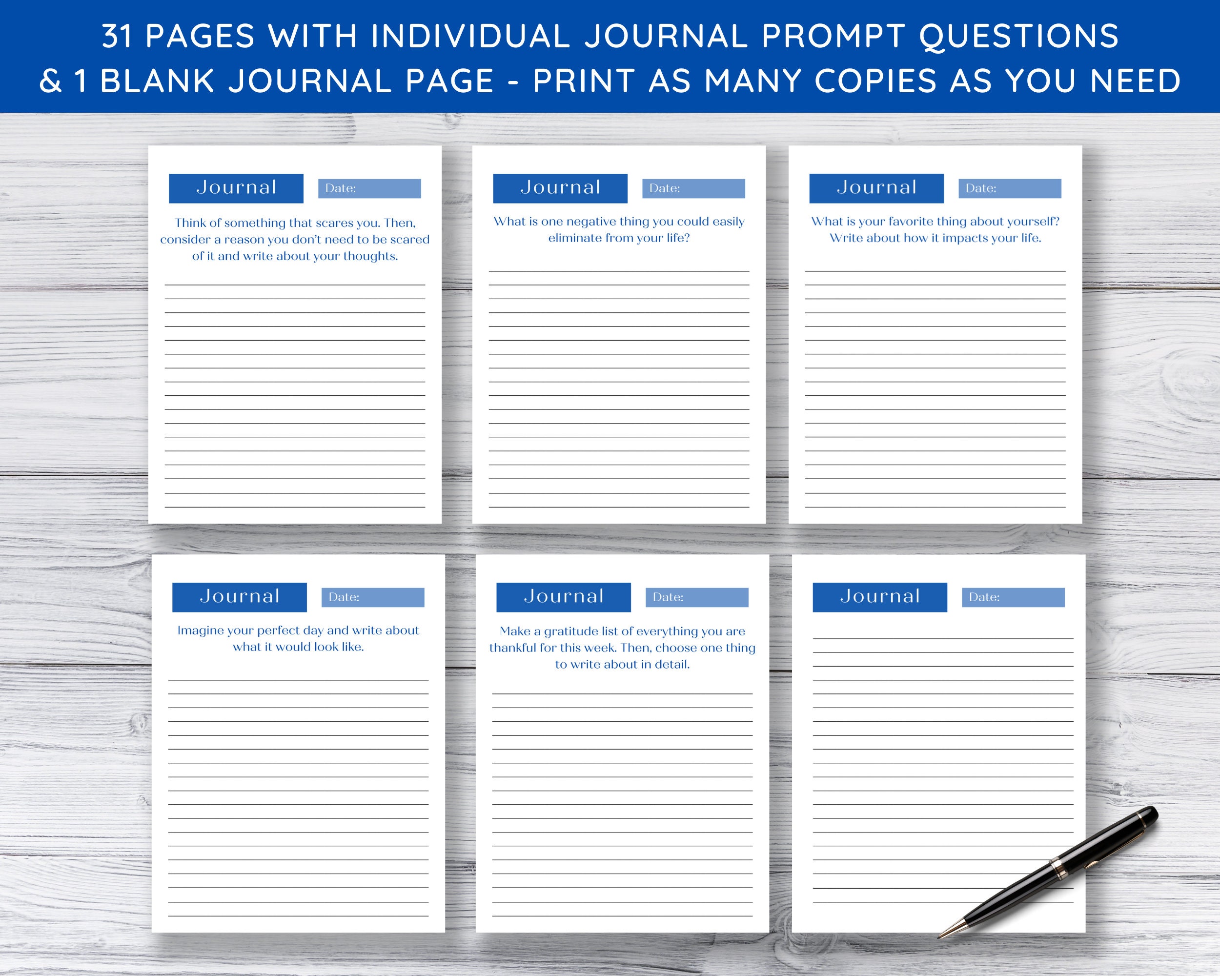 Positive Thinking Journal, Printable Positive Mindset Journal, Guided ...