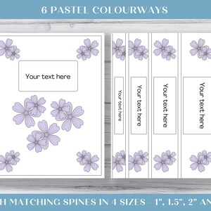 Floral Binder Covers and Spines, Editable in Canva, Printable Binder ...