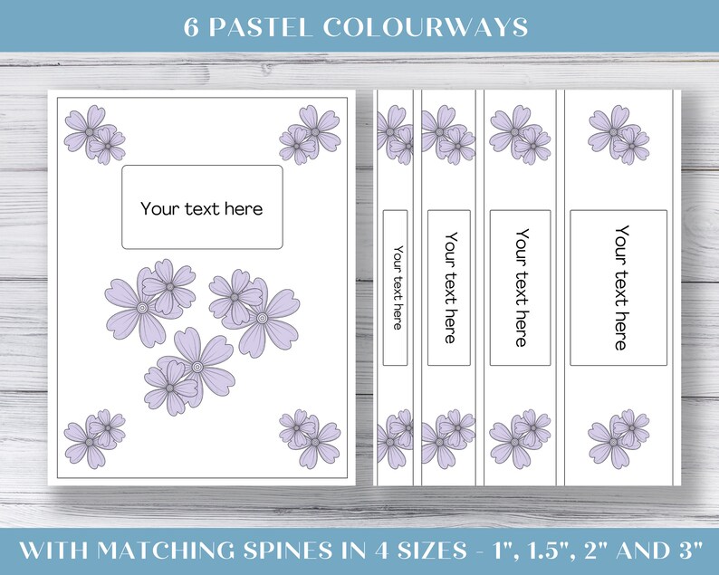 Floral Binder Covers and Spines, Editable in Canva, Printable Binder ...