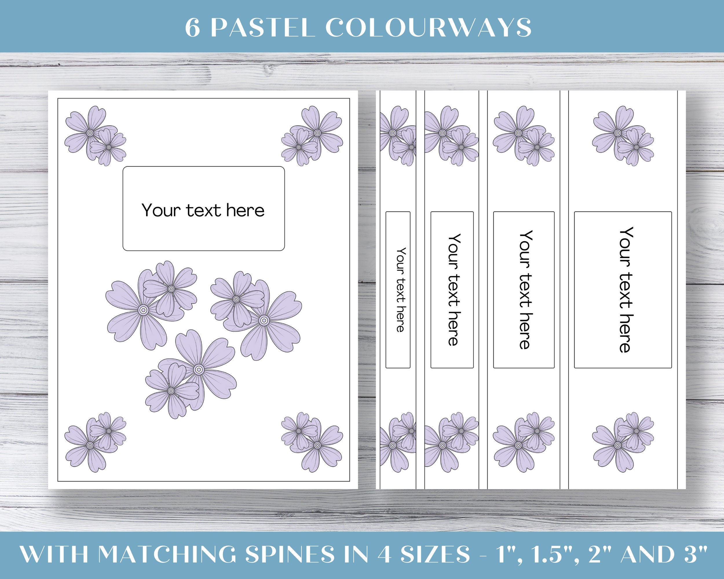 Floral Binder Covers and Spines, Editable in Canva, Printable Binder ...