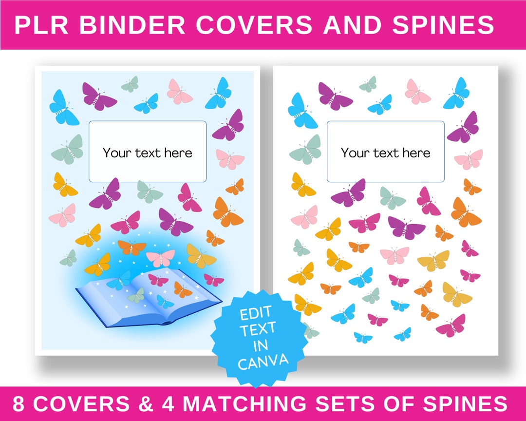PLR Binder Covers and Spines, Label Editable in Canva, Printable Binder ...