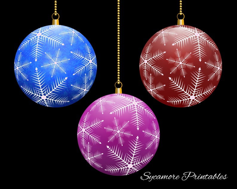 Christmas Baubles Clipart, Christmas Graphics, Snowflake Clipart ...