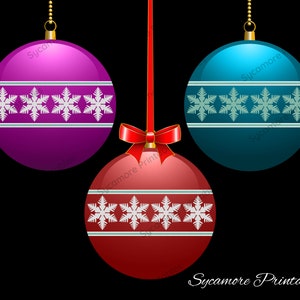 Christmas Bauble Clipart, Christmas Graphics, Snowflake Bauble Clipart ...