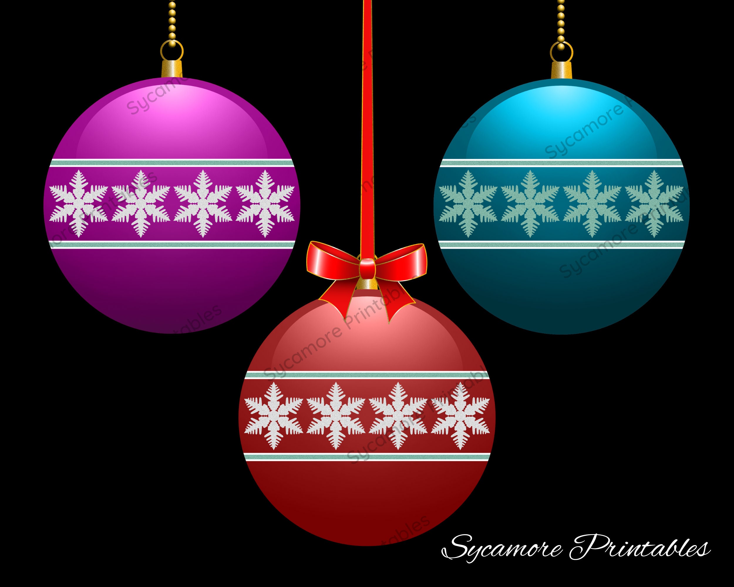 Christmas Bauble Clipart, Christmas Graphics, Snowflake Bauble Clipart ...