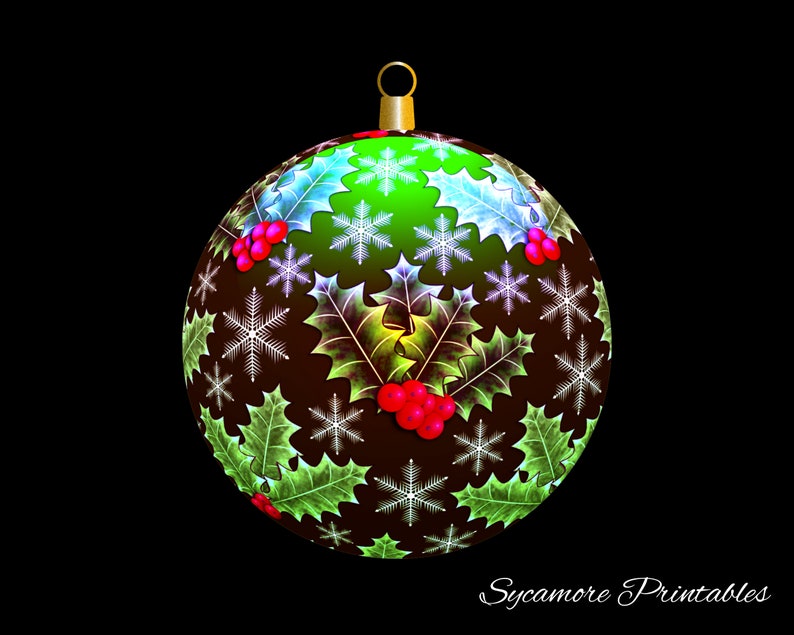 Christmas Baubles Clipart, Christmas Graphics, Holly Clipart, Digital ...