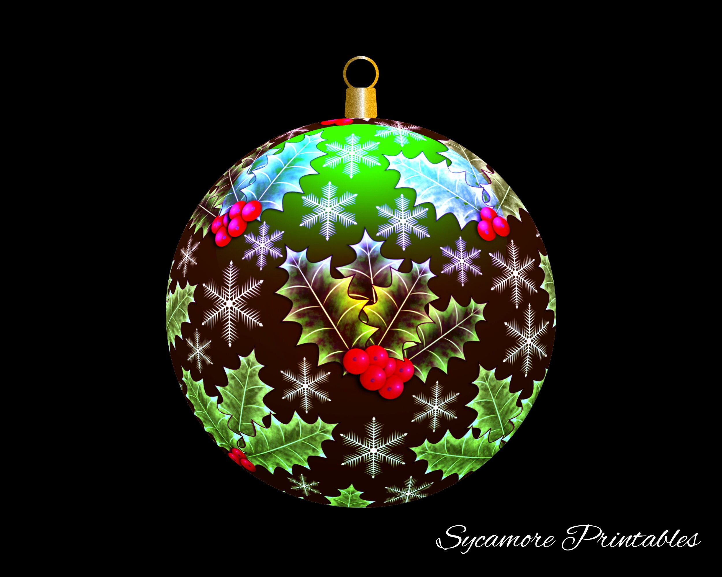 Christmas Baubles Clipart, Christmas Graphics, Holly Clipart, Digital ...