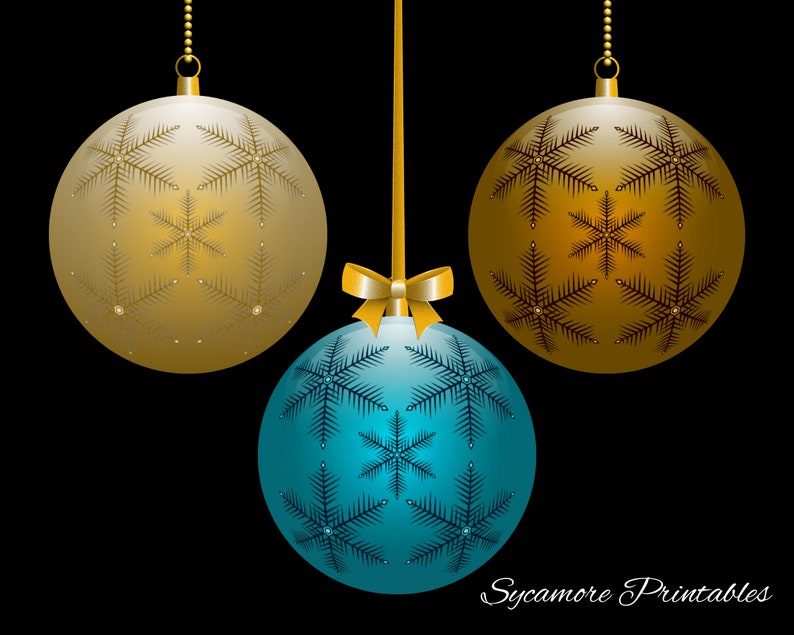Christmas Baubles Clipart, Christmas Graphics, Snowflake Clipart ...