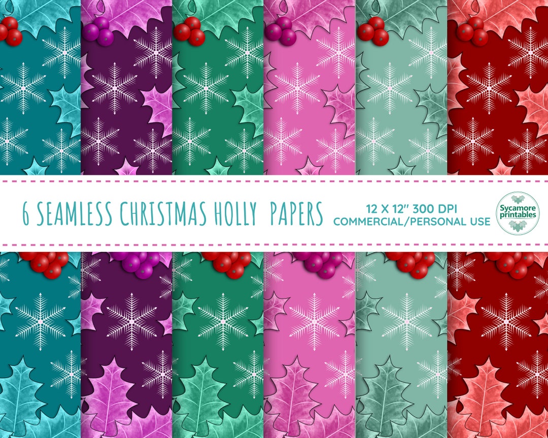 Seamless Christmas Digital Paper Pack, Christmas Holiday Patterns ...