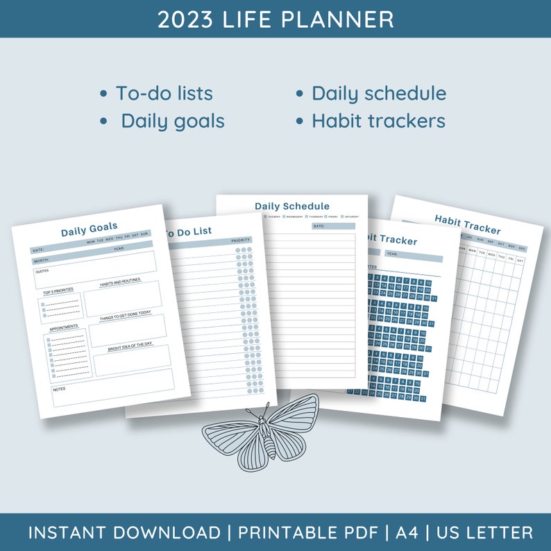 2023 Life Planner, New Year Planner, Printable 2023 Planner, Organize ...