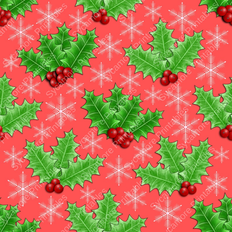 Seamless Christmas Digital Paper Pack, Christmas Holiday Patterns ...