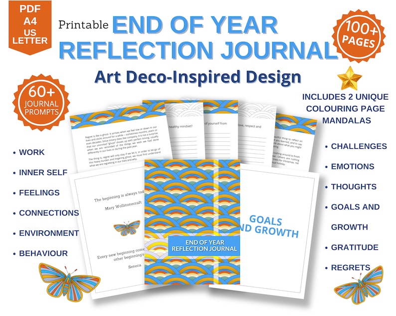 End of Year Reflection Journal, Printable, Self-reflection Journal ...