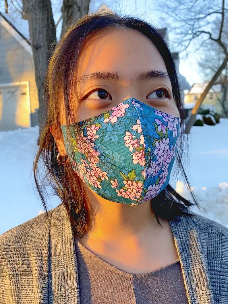 Floral Pattern Cotton Face Mask - Etsy