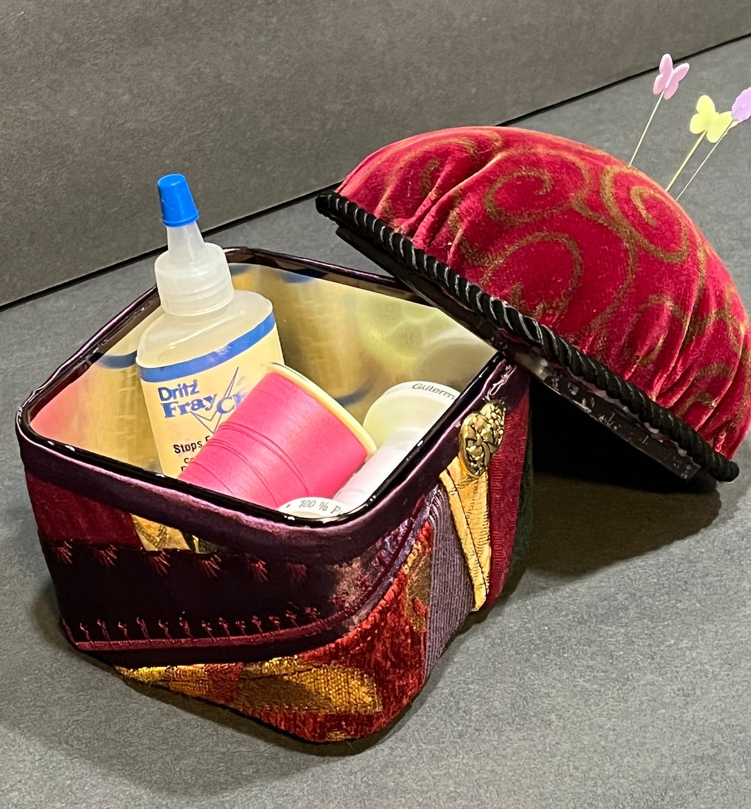 Pincushion & Storage: Embellished and Embroidered Crazy Quilt Collage ...