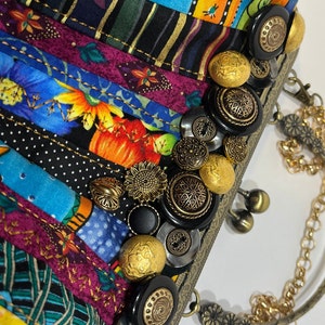 Scrappy Handbag Cotton and Cotton Batting Burnished Gold 8.5 Across ...