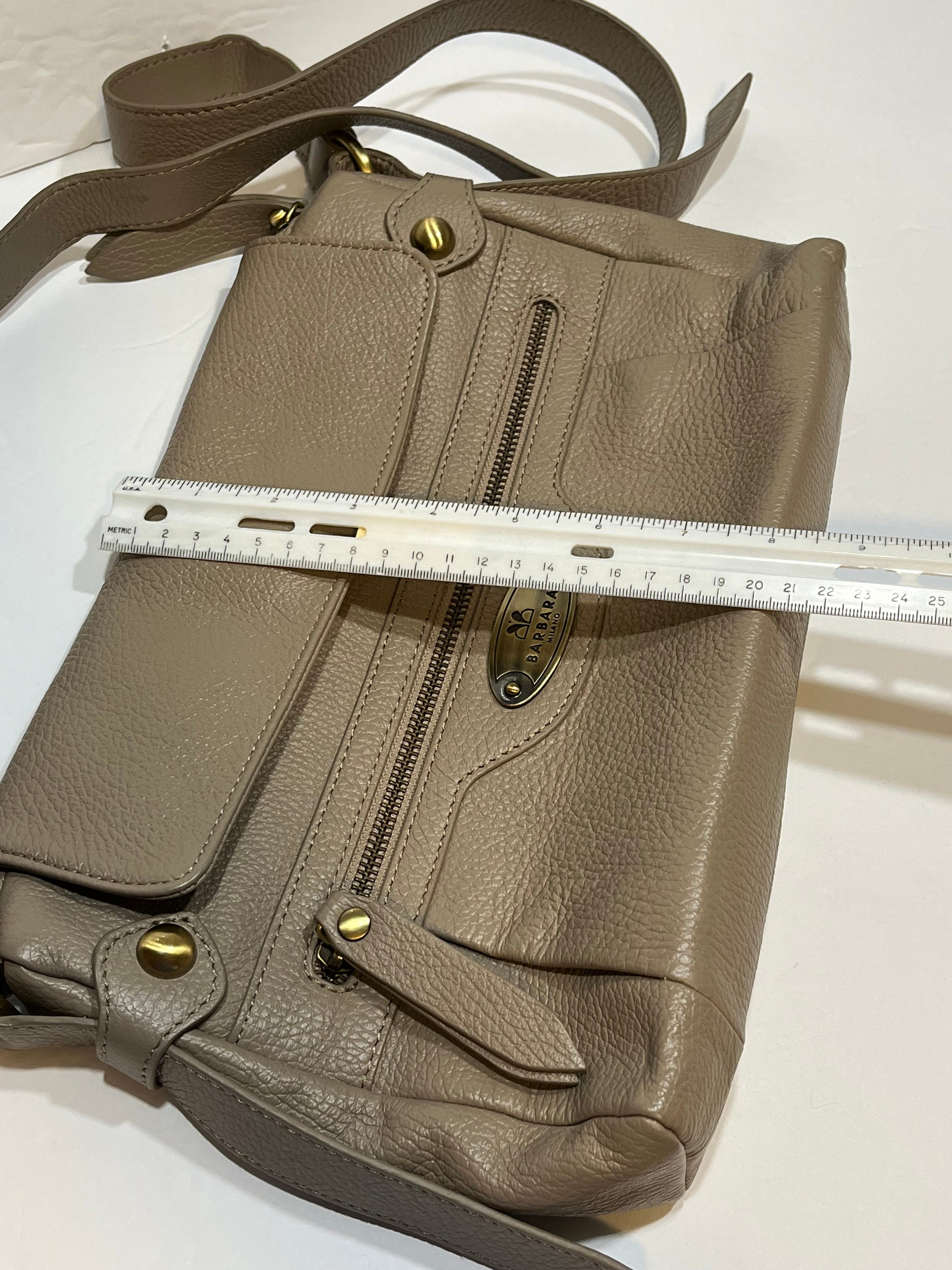 Vintage 'barbara Milano' Handbag: Italy 1990's Era, Beige Taupe Fine ...