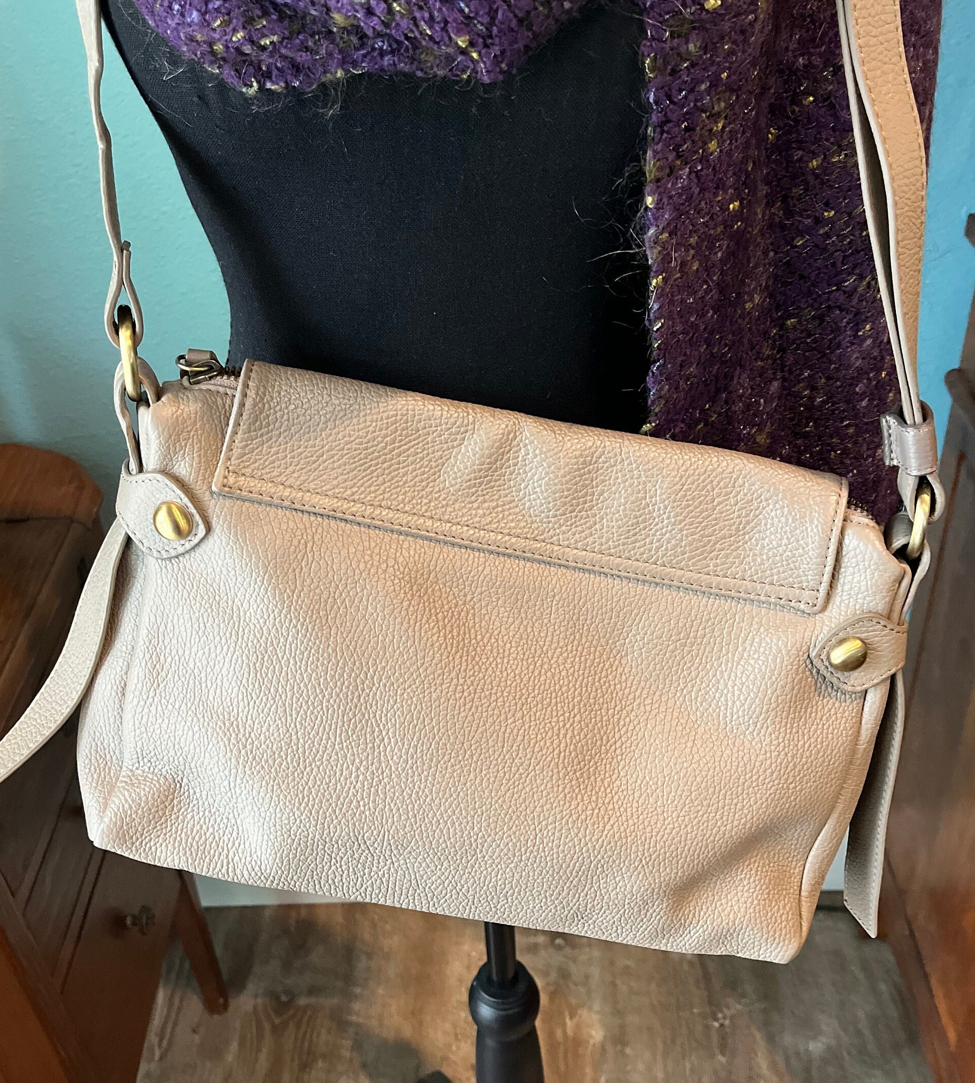 Vintage 'barbara Milano' Handbag: Italy 1990's Era, Beige Taupe Fine ...