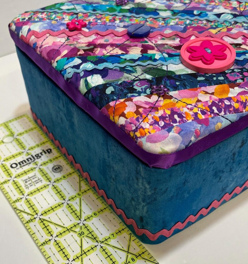 Upcycled Tin Trinket Box: Crazy Quilt Inspired Scrappy Collage With Vintage Buttons ...