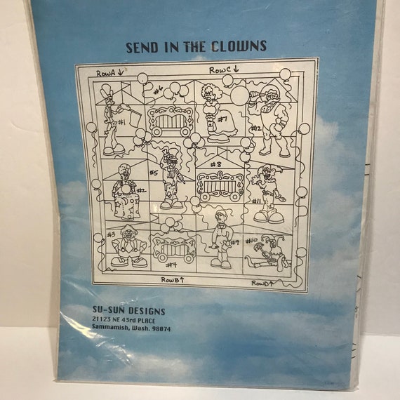 Vintage Clown Quilt Pattern New Old Stock send in the | Etsy