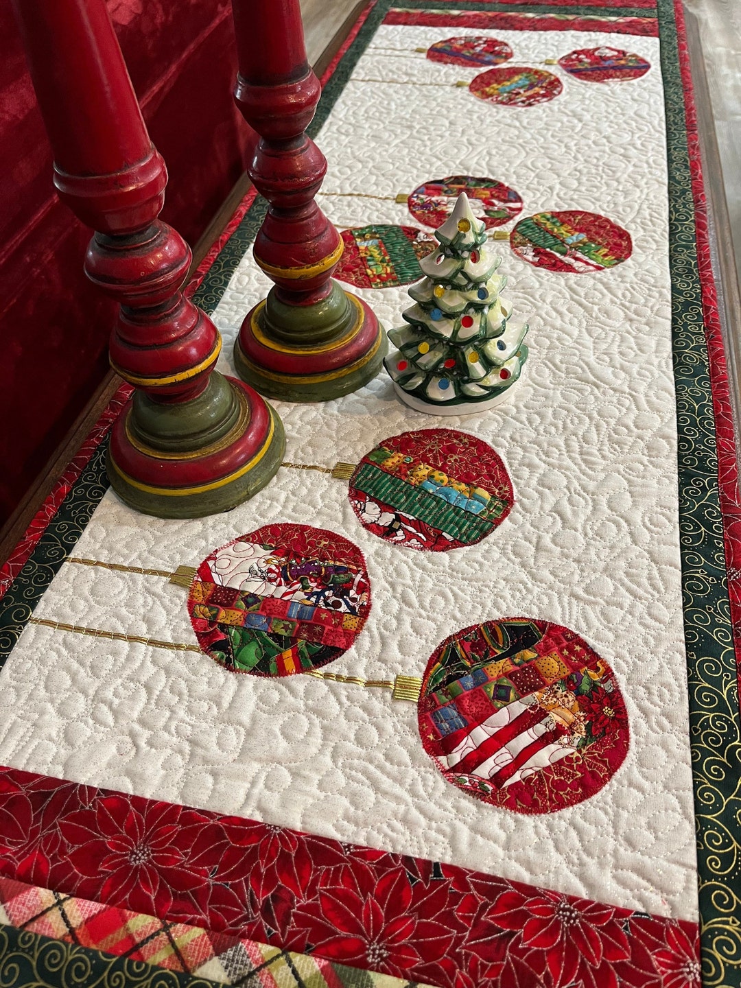 Holiday 64 Table Runner: Crazy Pieced & Quilted Christmas Decor ...