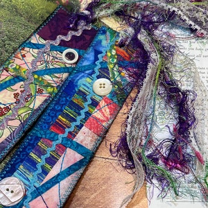 Crazy Quilt Bookmarks: Embroidered Textile Art With Tassels, Set of 2 ...