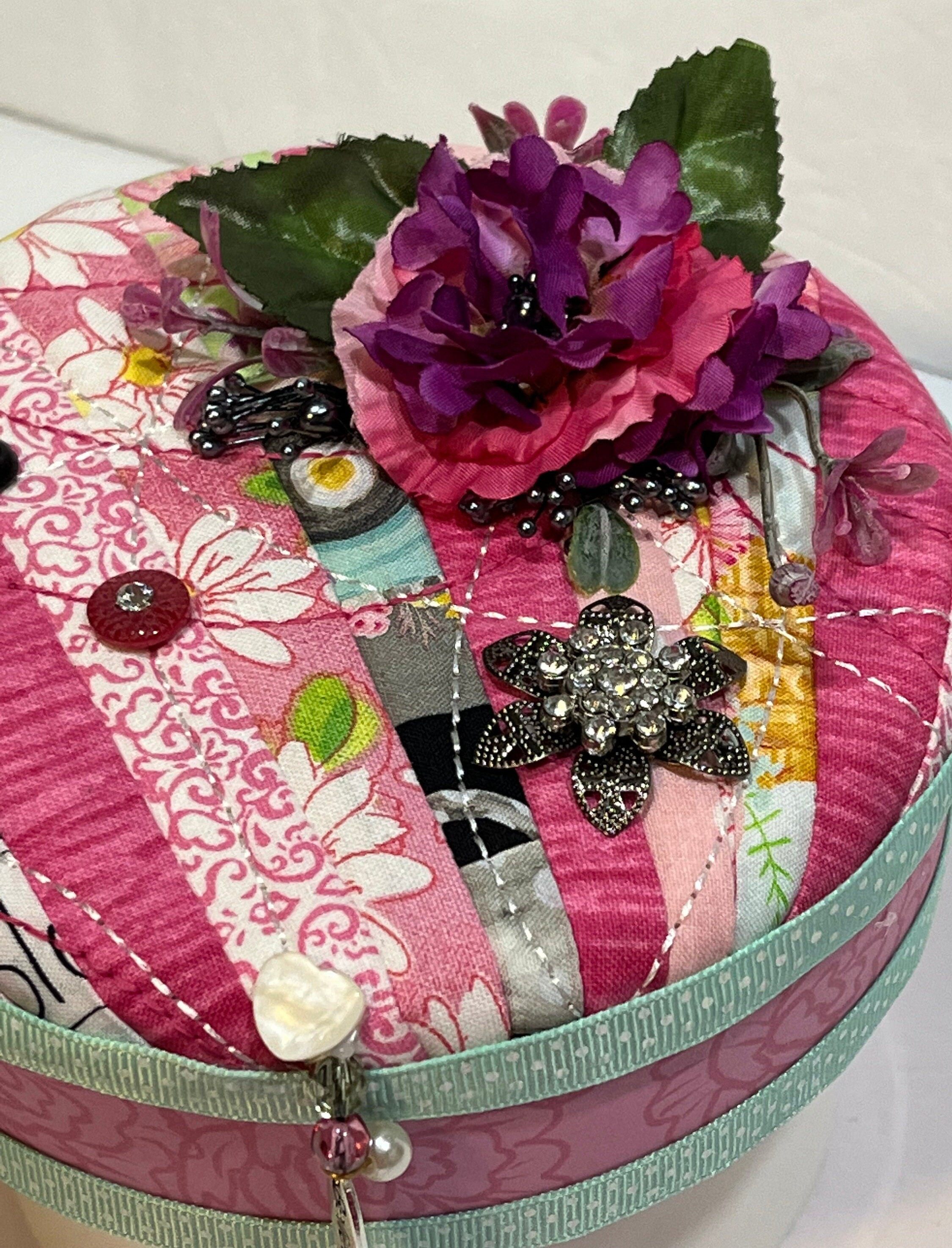 Pastel Trinket Box: Pretty Pink & Rose Tin Storage With Floral Décor ...