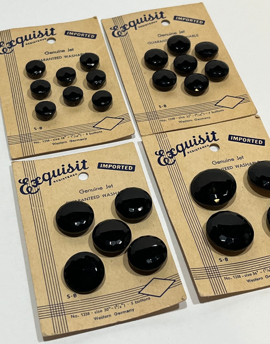 Vintage 40's Buttons: Genuine Jet Button Packs, Imported From Western ...