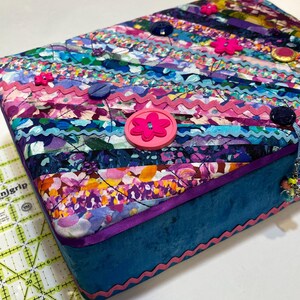 Upcycled Tin Trinket Box: Crazy Quilt Inspired Scrappy Collage With Vintage Buttons ...