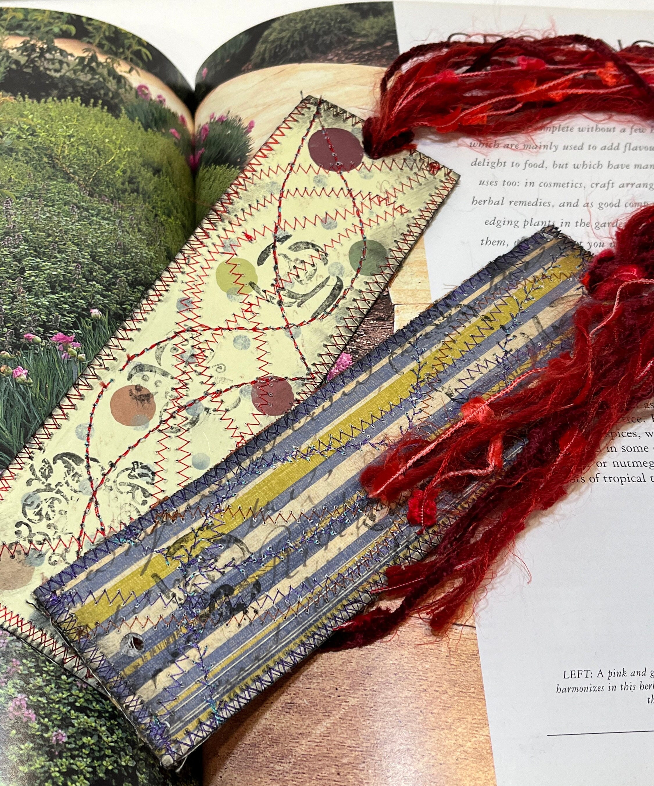 Crazy Quilt Inspired Set of 2 Bookmarks With Tassels - Etsy