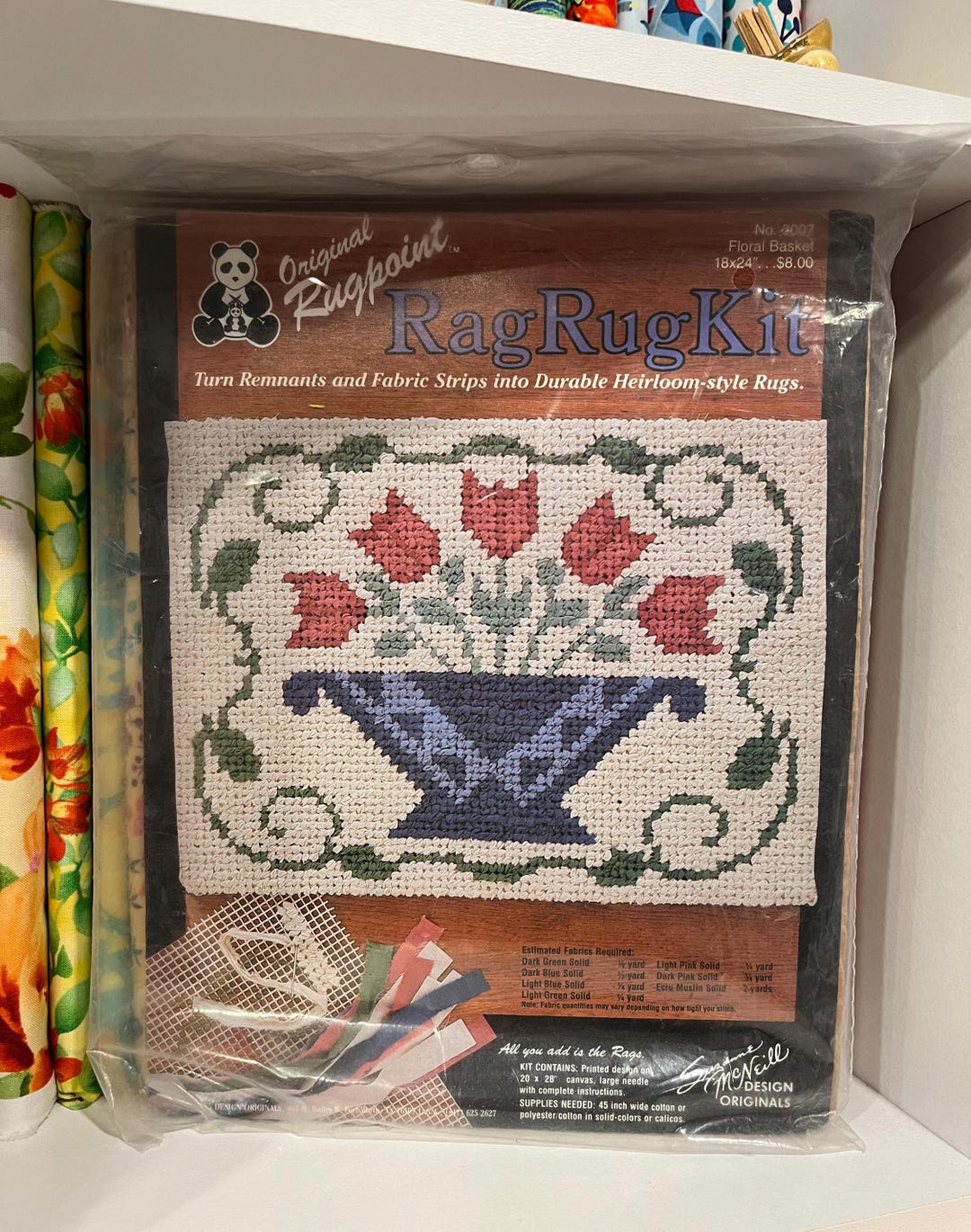 Rag Rug Canvas: Vintage NOS 1985, Kit Includes Design Printed Canvas ...