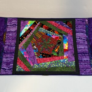 Embroidered Pillow Décor: Crazy Quilt Inspired, Rosette Pieced Fabric ...