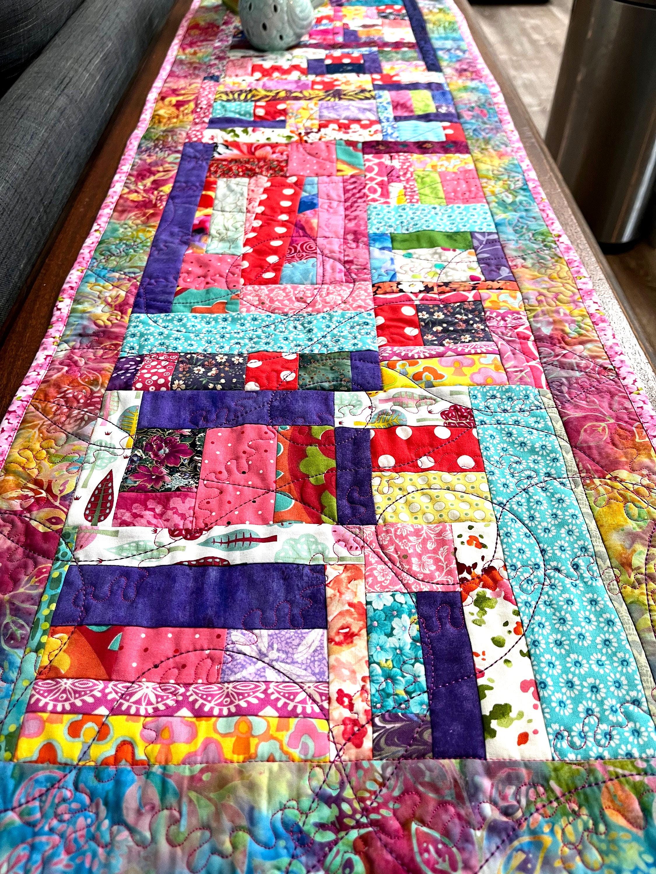 Crumb Quilt 56" Runner: Scrappy Pieced Tabletop Décor, Inspired by ...