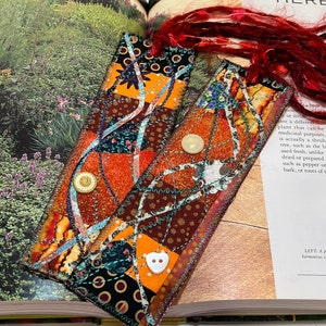 Bookmark Pair: Crazy Quilt Inspired Set of 2 Bookmarks With Tassels ...