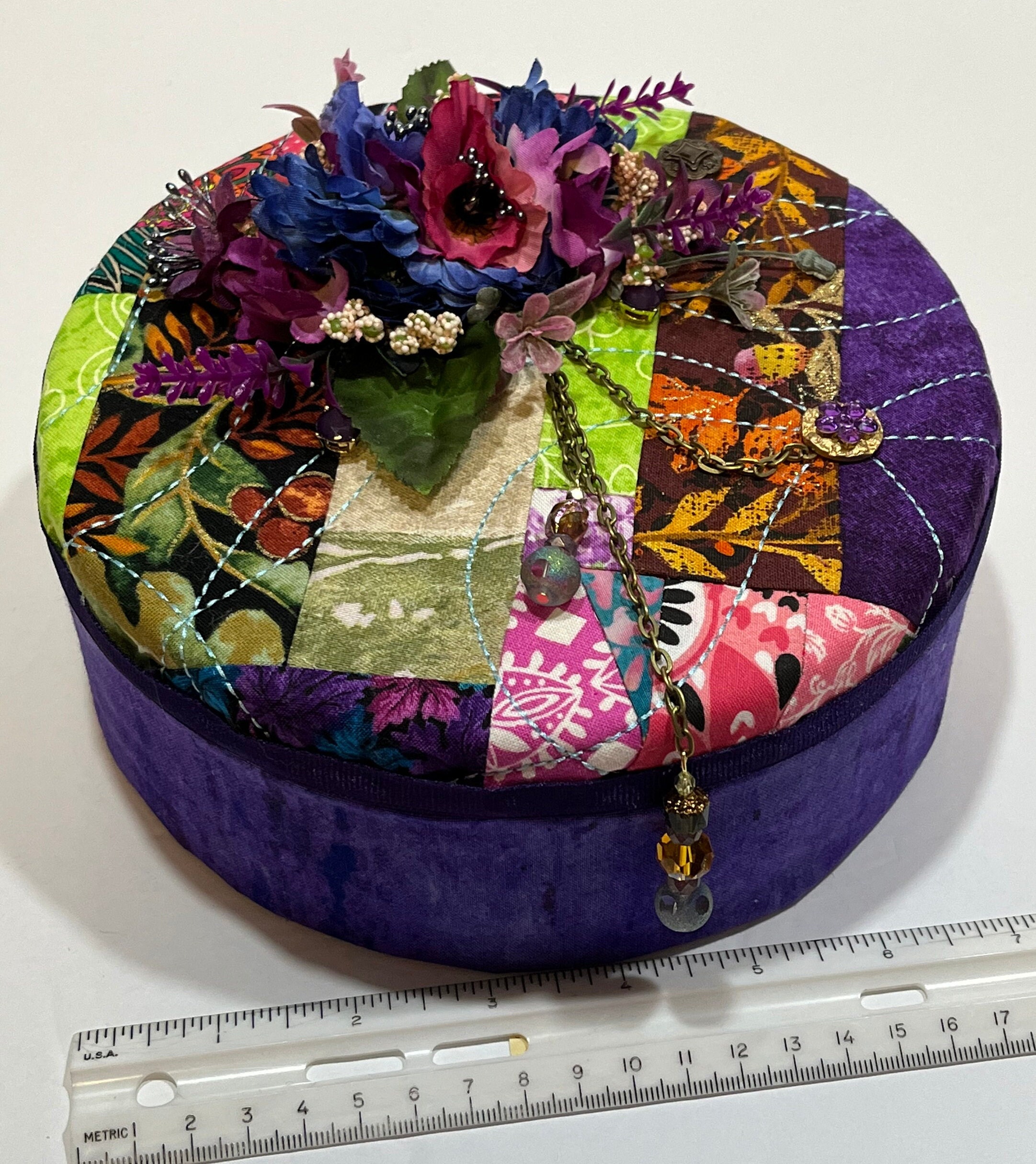 Treasure & Trinket Box: Crazy Quilt Inspired Storage Tin With - Etsy