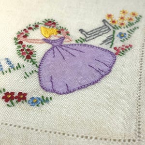 6 Vintage 40's - 50's Handkerchiefs: Hand Embroidered With Picot Edge ...