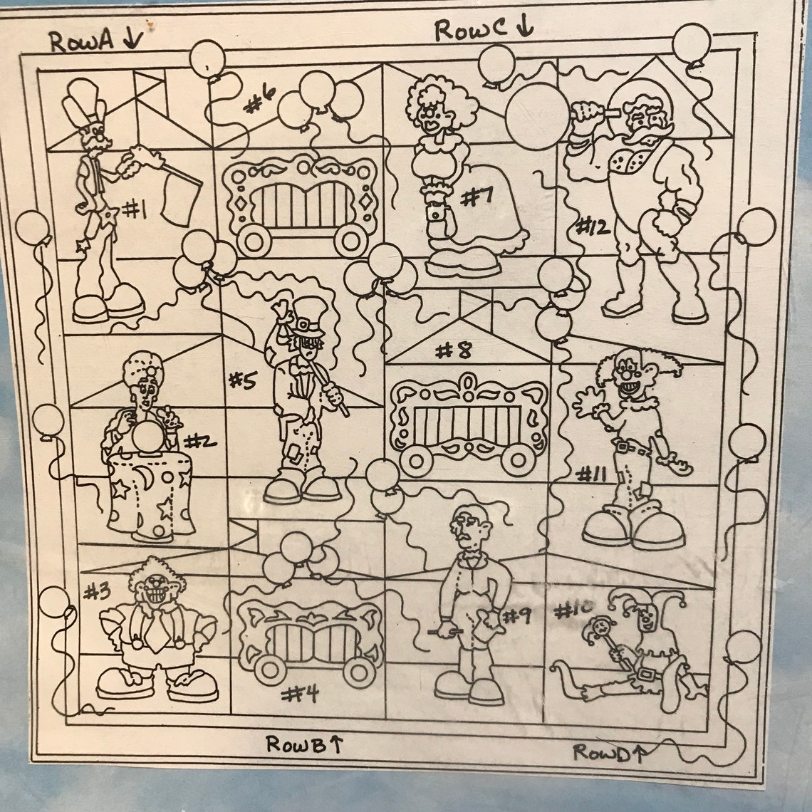 Vintage Clown Quilt Pattern, New Old Stock, send in the Clowns Circus ...