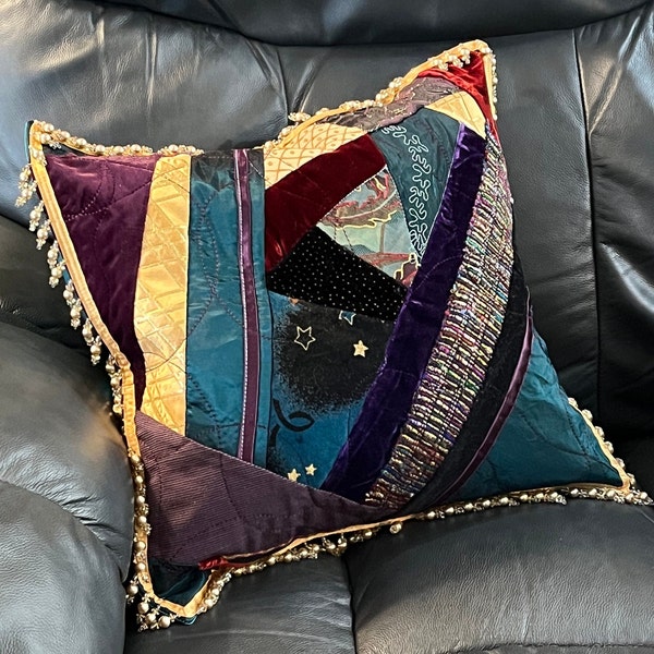 Crazy Quilt Pillows - Etsy