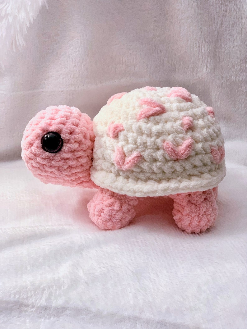 Crochet Turtle Plushies, Tortoise Plush, Valentine's Day Stuffed Animal ...
