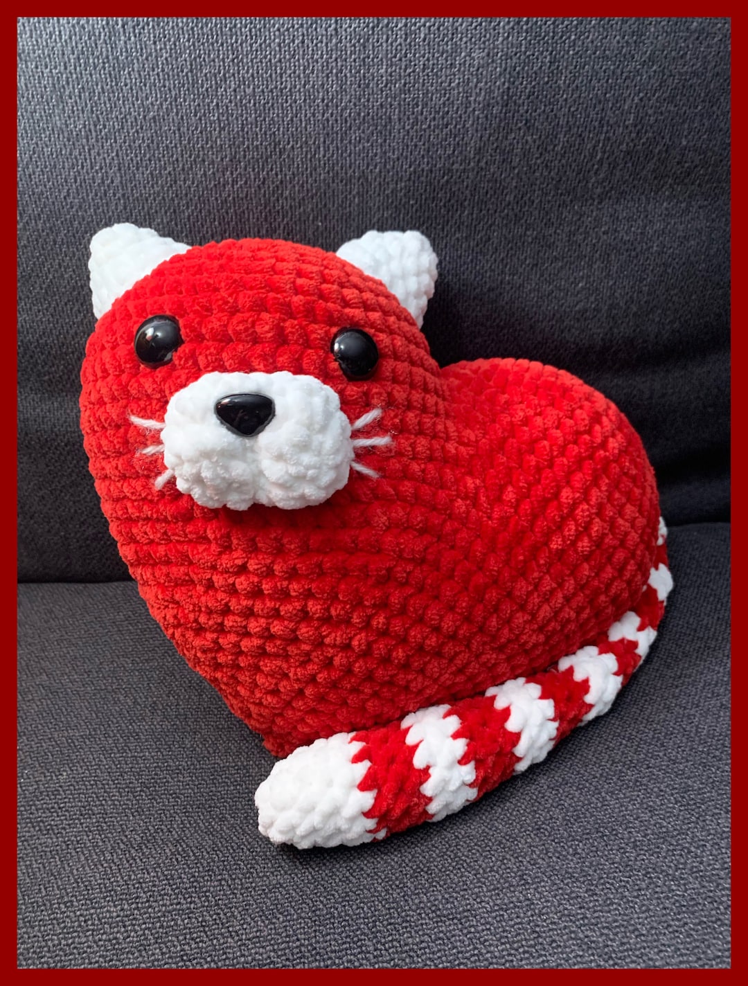 Valentine Cat, Crochet Cat, Heart Cat, Heart Cat Pillow - Etsy